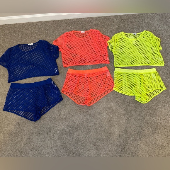 bloom pop | Other | Neon Mesh Crop Top Outfits Size Lxl | Poshmark